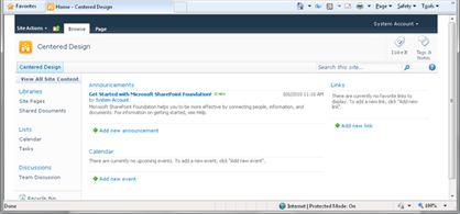 SharePoint 2010 Centered Fixed Width Design